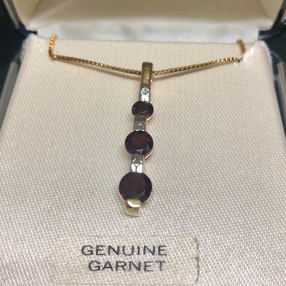 Jewelry | January Special Garnet And Diamond Necklace | Poshmark